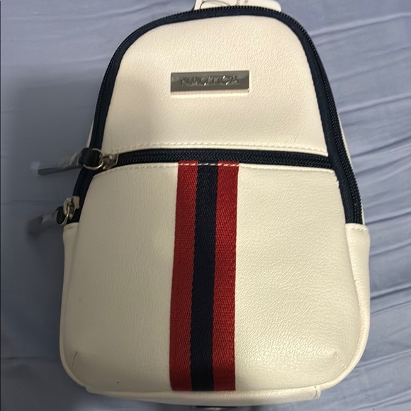 Nautica | Bags | Nautica Cream Backpack With Red And Black Accents ...